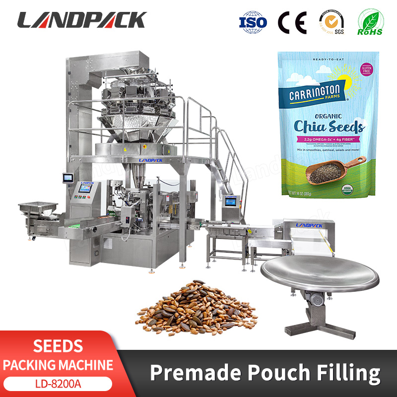 Rotary Automatic Seeds Zipper Bag Fill Seal Packing Machine